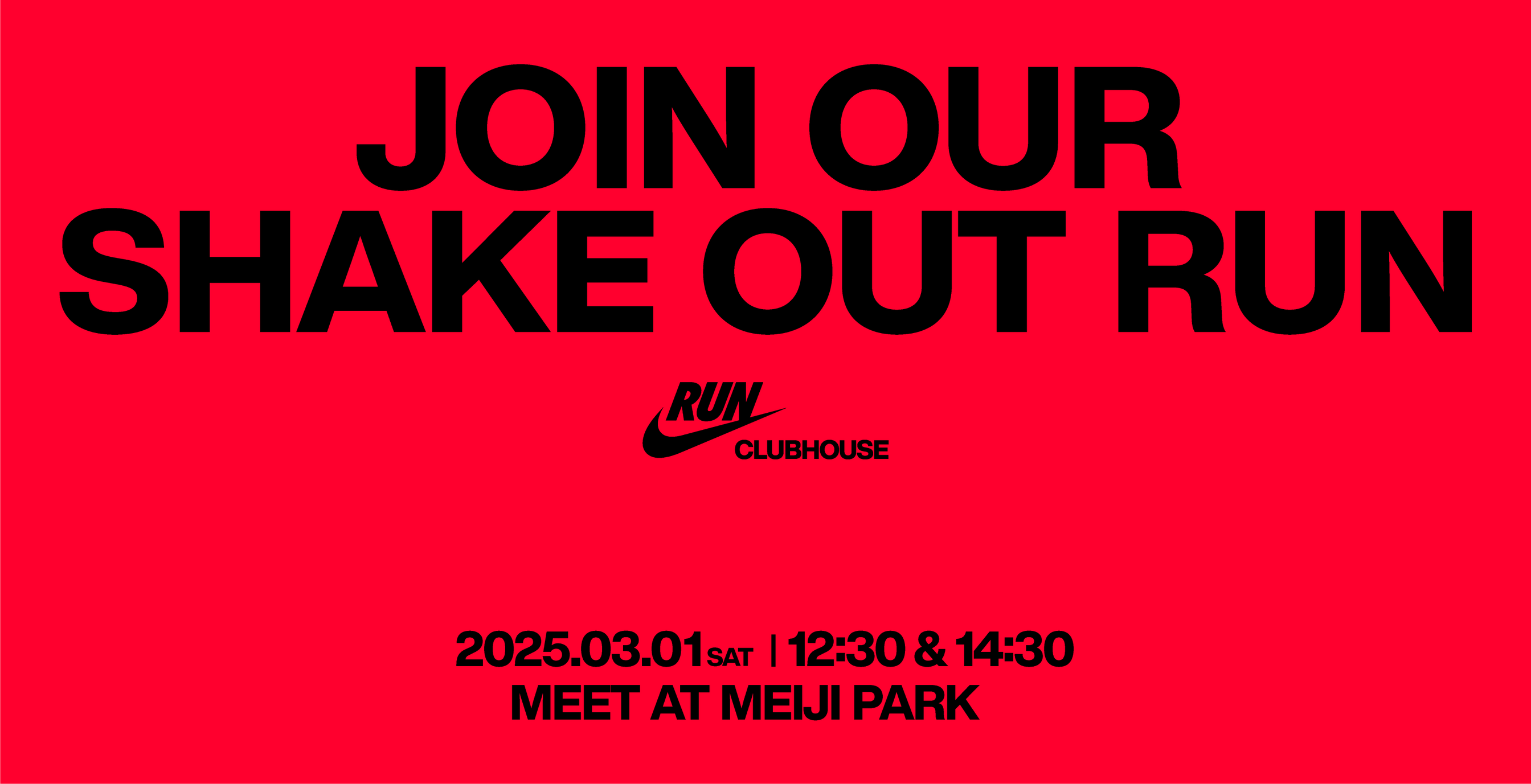3.1 SHAKE OUT RUN (12:30~)